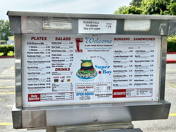 The menu board tells the whole story&mdash;Super Boy burgers reign supreme, but don't sleep on those golden fried chicken plates that could make your grandmother jealous.
