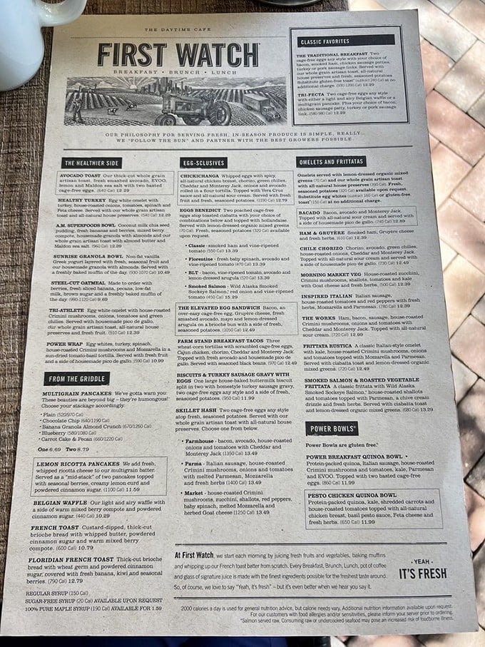 A menu at First Watch that reads like a love letter to breakfast&mdash;fresh, vibrant, and built for lingering mornings.