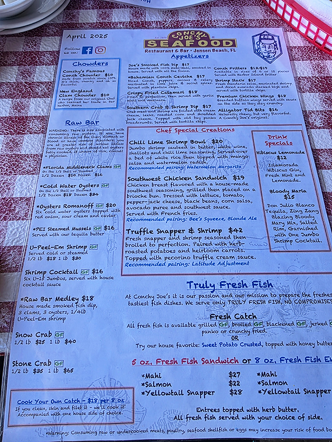 The menu reads like a love letter to the sea. Choosing just one dish might be the hardest decision you'll make all week.