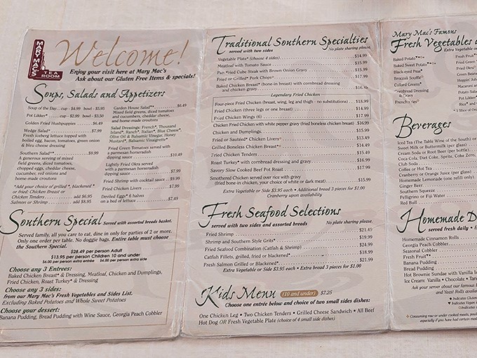 This menu isn't just a list of dishes—it's a roadmap to Southern culinary paradise, with each item promising comfort in edible form.