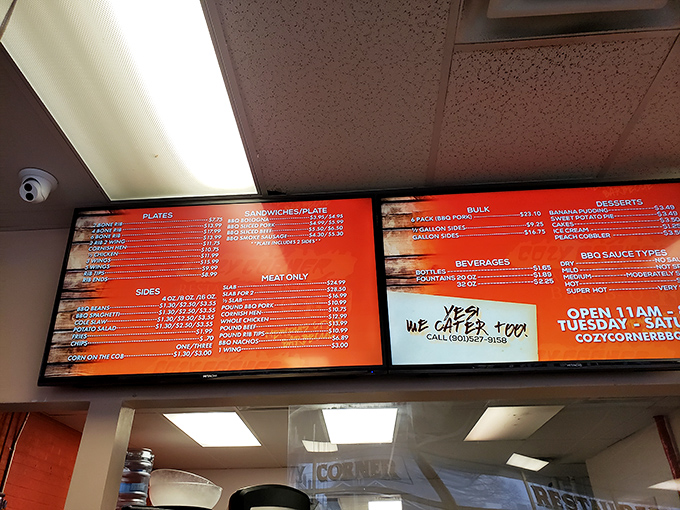 The menu board at Cozy Corner reads like a love letter to smoked meat enthusiasts. Decisions this important shouldn't be rushed.