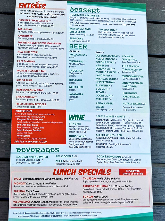 A menu that doesn't need fancy fonts or pretentious descriptions&mdash;just honest seafood that makes you want to order one of everything. 