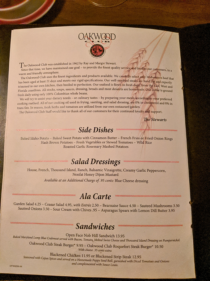 This menu tells a story of culinary commitment&mdash;aged steaks, fresh seafood, and homemade everything. The autobiography of deliciousness.