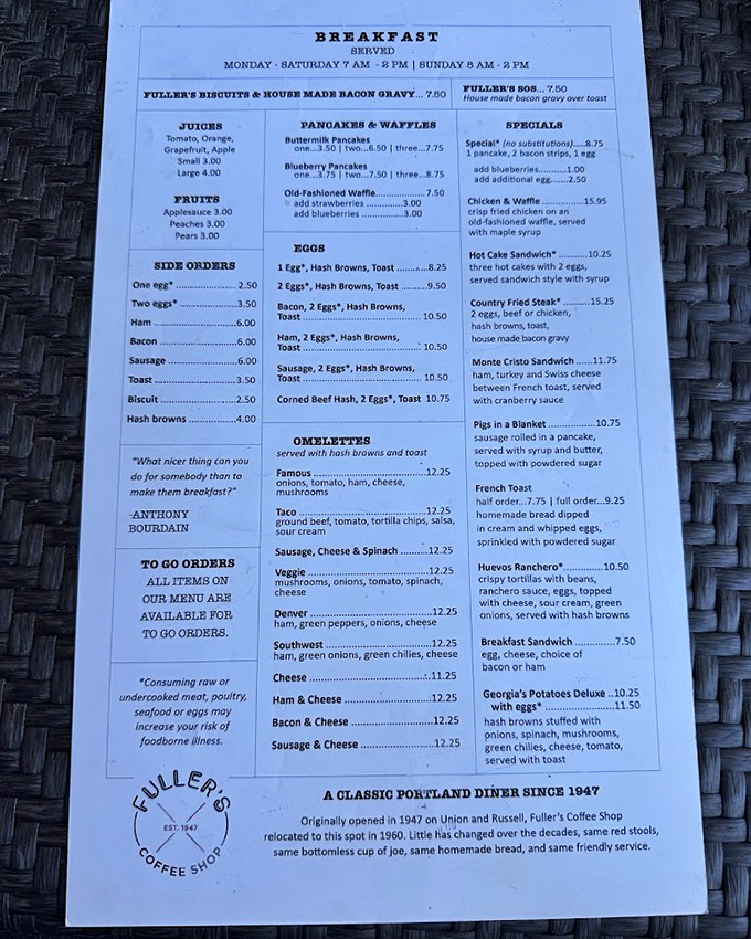 This menu isn't trying to impress you with fancy words&mdash;it's promising honest food that's stood the test of time since 1947.