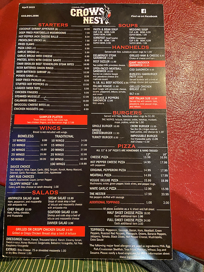 The menu reads like a love letter to American comfort food classics. Warning: decision paralysis may occur when faced with this many tempting options.