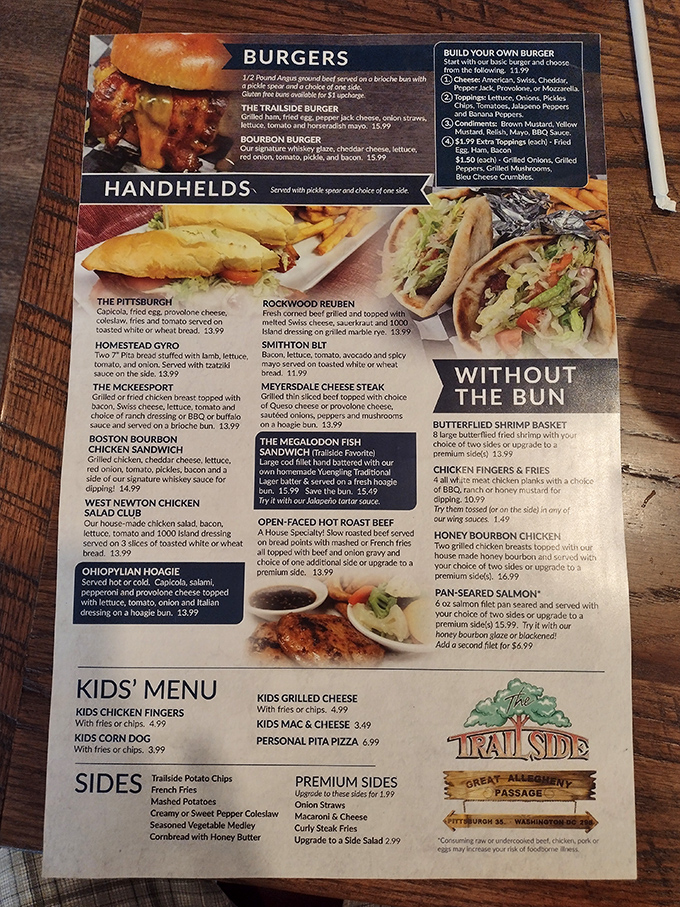 A menu that reads like a love letter to comfort food. The Megalodon Fish Sandwich isn't just a meal&mdash;it's a commitment.