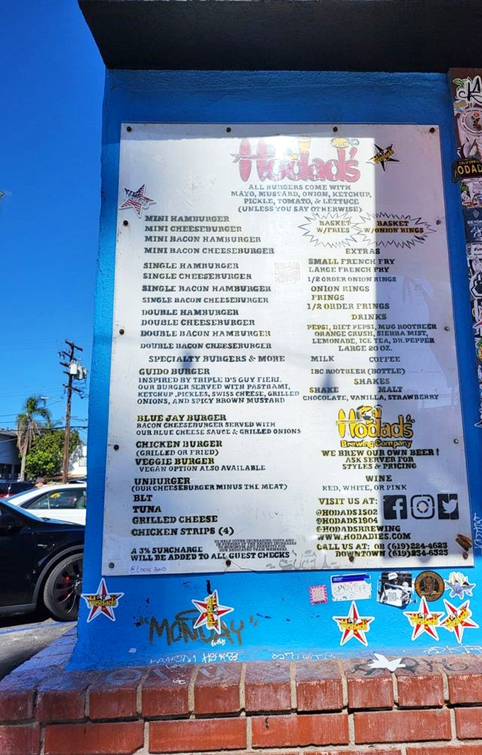 A menu that doesn't need fancy descriptions. When you've perfected burger alchemy, you don't need marketing buzzwords to sell it.