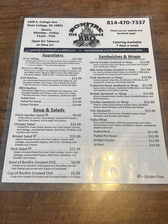 A menu that reads like a love letter to barbecue, with options that'll make your decision-making abilities short-circuit faster than an overloaded power strip.