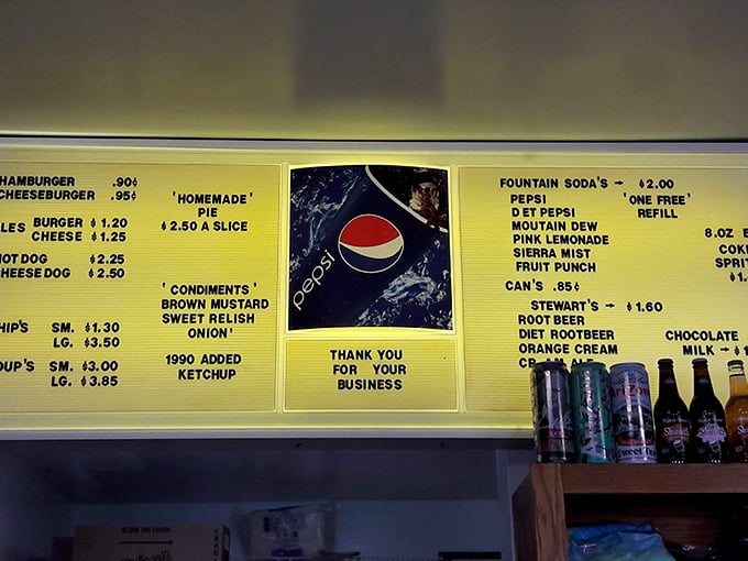 The menu board at Crabill's is refreshingly straightforward&mdash;no fancy descriptions, just honest food at prices that won't make your wallet weep.