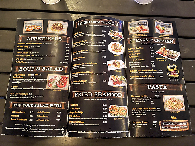 A menu that reads like a love letter to the Gulf&mdash;where deciding what not to order becomes the real challenge.