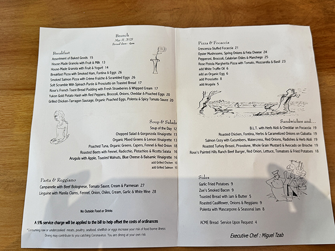 A menu that reads like a love letter to Italian-California cuisine. The real challenge isn't deciding what to order, but how to save room for everything.