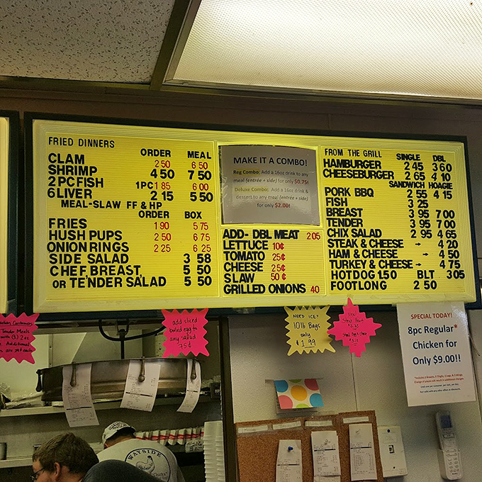 This menu board is a Southern comfort food treasure map. No fancy descriptions needed &ndash; just straightforward deliciousness waiting to be ordered.