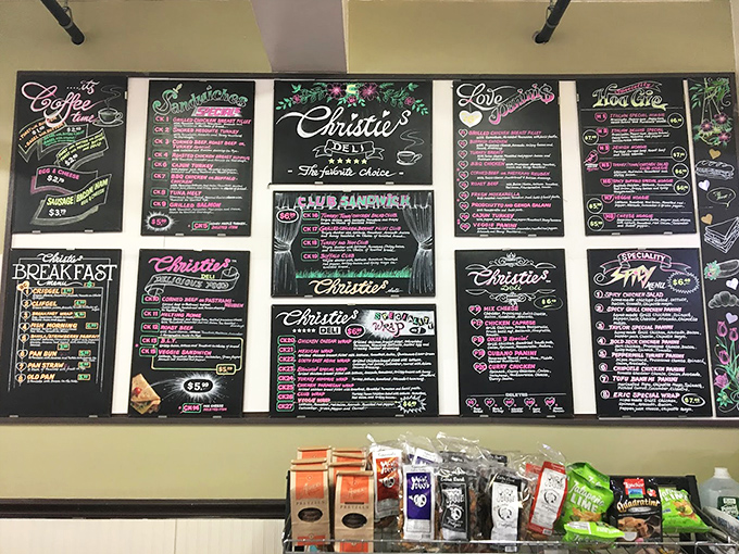 This colorful chalkboard menu isn't just a list&mdash;it's a roadmap to happiness, with each item promising a different journey for your taste buds.