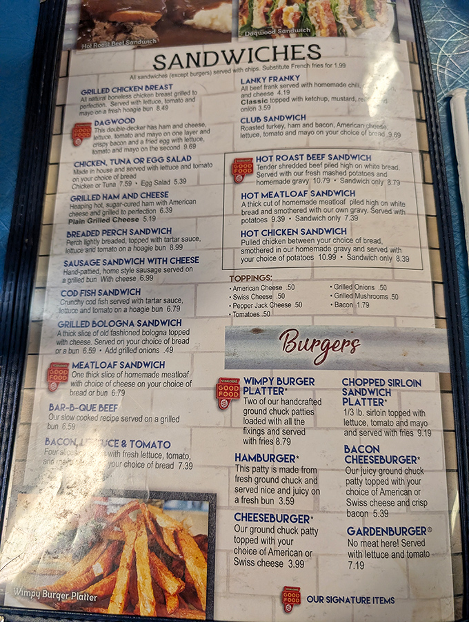 The menu reads like a comfort food manifesto &ndash; from the legendary Dagwood to hot open-faced sandwiches that would make your grandmother nod in approval.