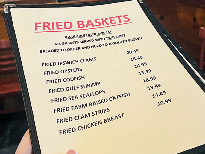 The menu reads like a love letter to fried seafood enthusiasts. Each golden-brown offering more tempting than the last.