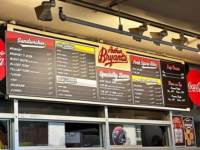 The menu board&mdash;a roadmap to happiness where decisions are tough but mistakes are impossible. Choose your smoky adventure!