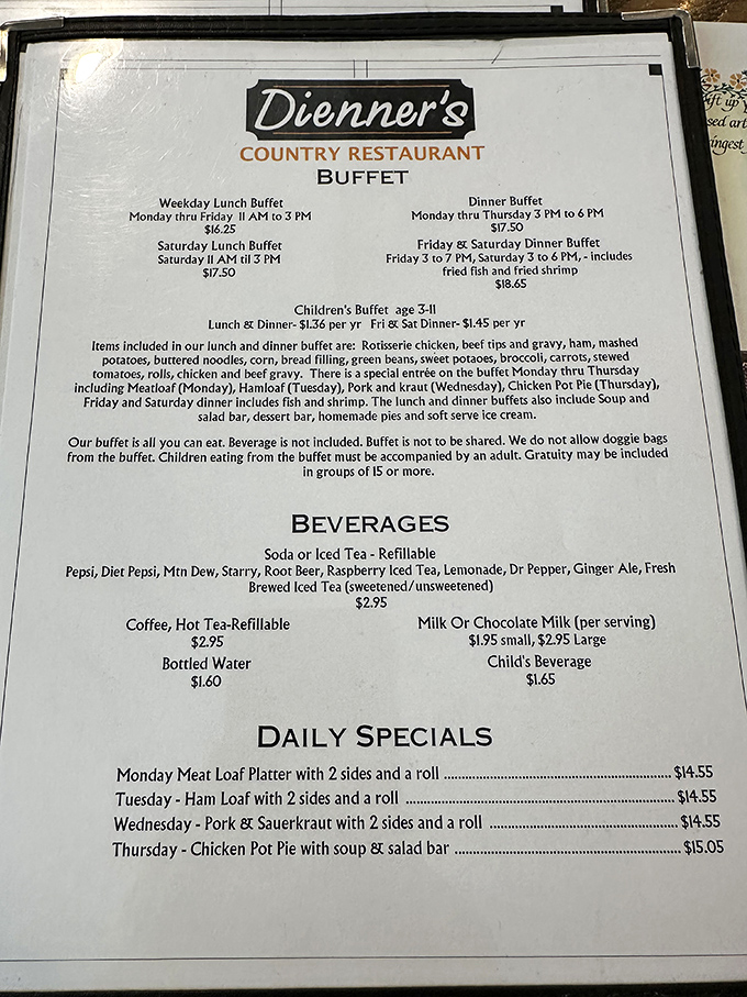 This menu isn't just a list of food&mdash;it's a roadmap to happiness with daily specials that rotate like the greatest hits of comfort food.