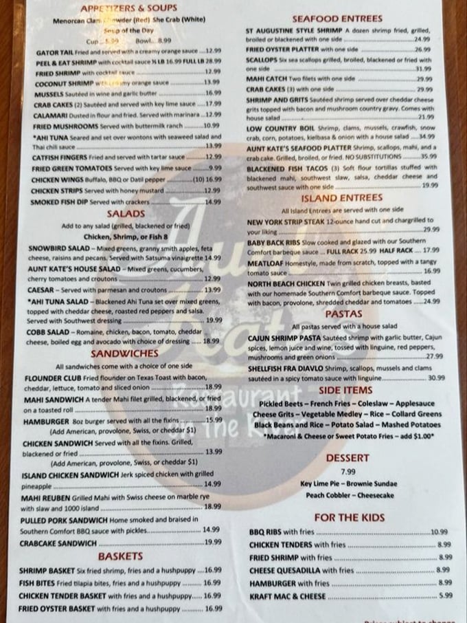 A menu that reads like a love letter to the sea. The hardest decision you'll make today is choosing between those legendary crab cakes and... everything else.