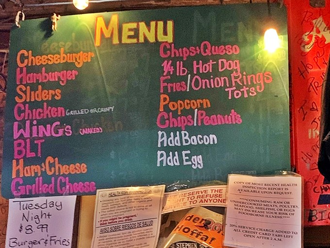 Simplicity speaks volumes on this no-frills chalkboard menu. When you do a few things perfectly, why complicate matters with fancy typography?