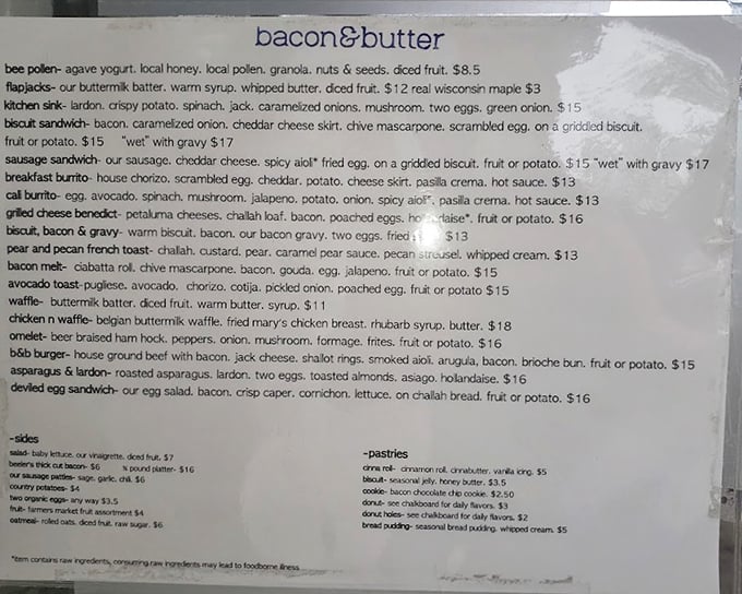 A menu that reads like breakfast poetry. Each dish promises a morning revelation that makes hitting the snooze button the day's biggest regret.