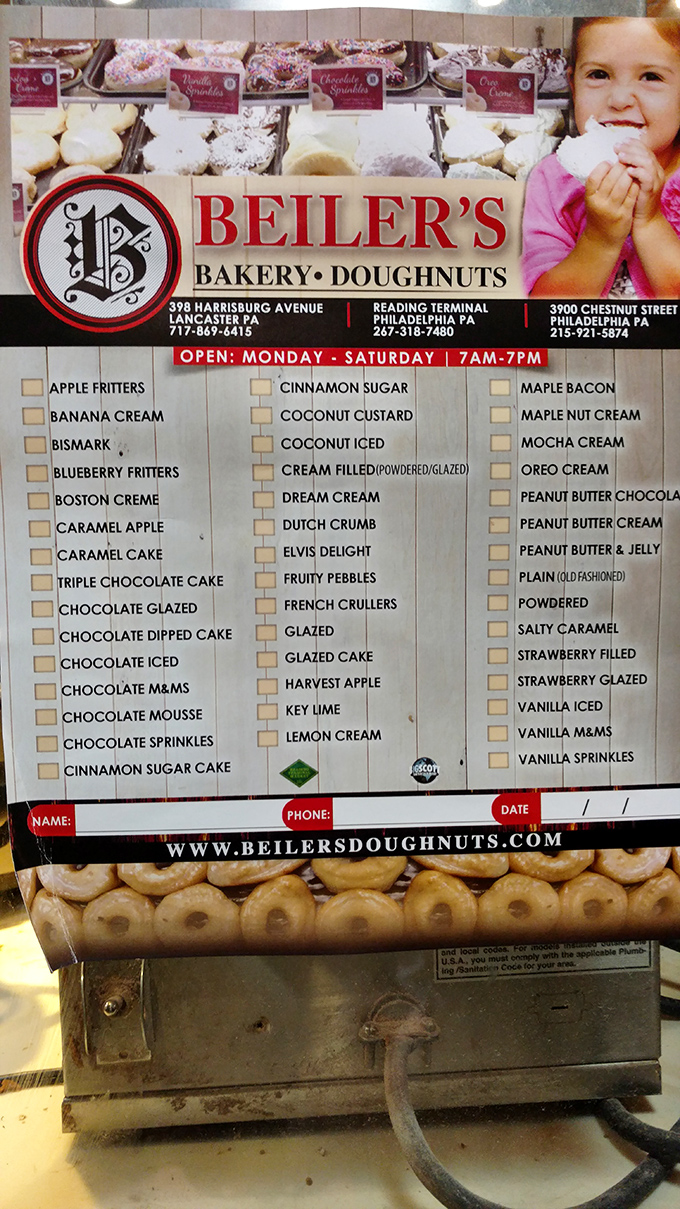 A menu board that reads like poetry to sugar enthusiasts. Forty-plus varieties means you'll need to come back tomorrow. And the next day.