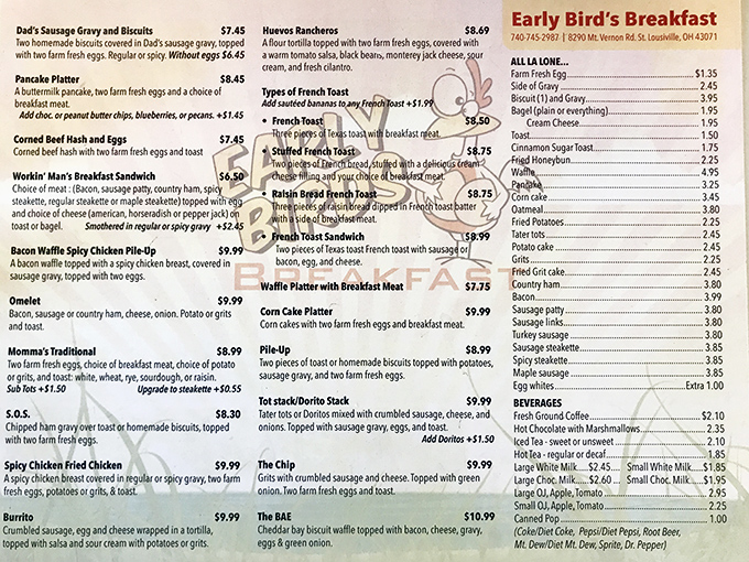 A menu that reads like a greatest hits album of American breakfast classics. The hardest decision you'll make today is choosing just one item.