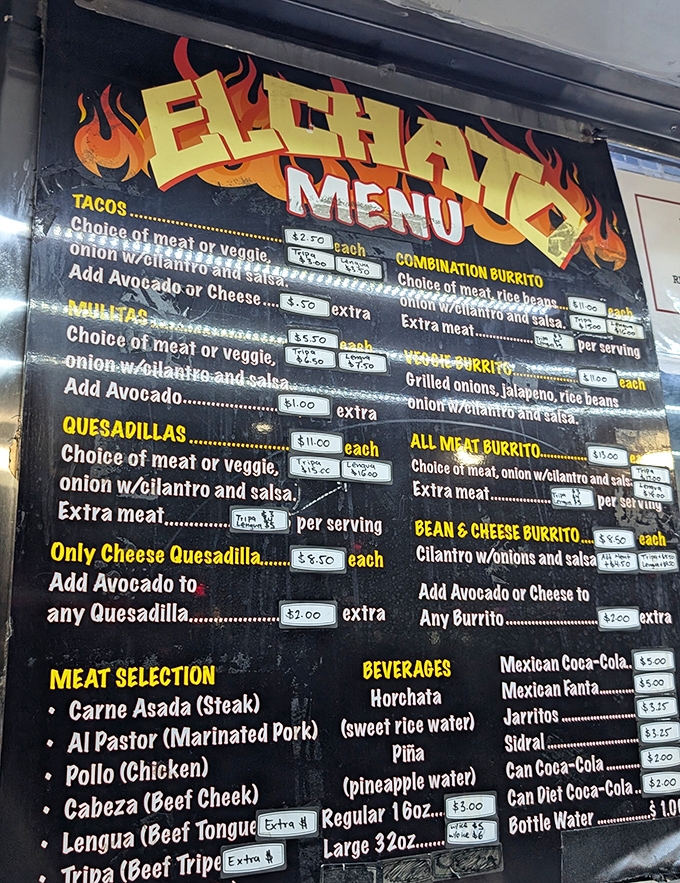 El Chato's menu board is like a treasure map where X marks every spot&mdash;each item a different path to delicious satisfaction.