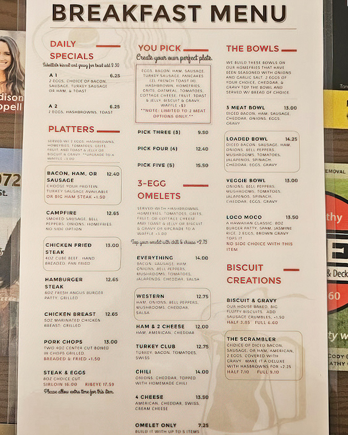 This menu isn't just a list of food &ndash; it's a roadmap to happiness. The "Loaded Bowl" isn't just a meal, it's a commitment.
