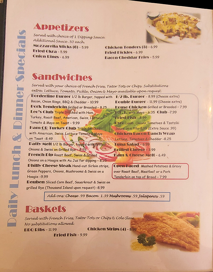 The menu reads like a love letter to comfort food classics. No molecular gastronomy here&mdash;just honest dishes that remind you why you got out of bed.