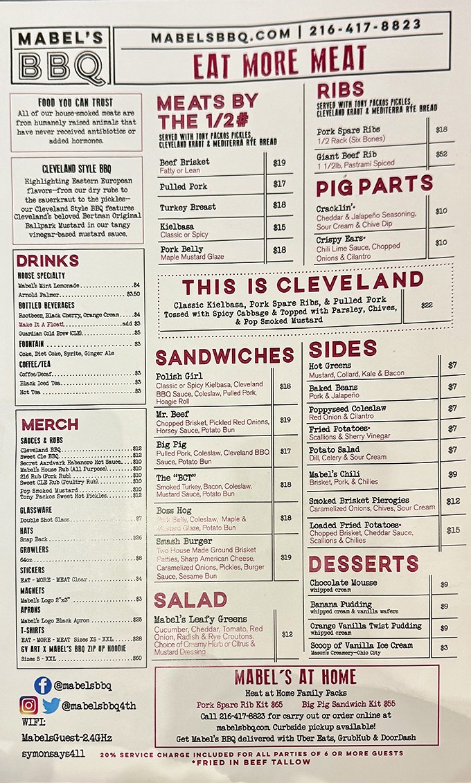 "Eat More Meat" isn't just a suggestion&mdash;it's practically doctor's orders at Mabel's. The menu reads like a carnivore's dream journal.