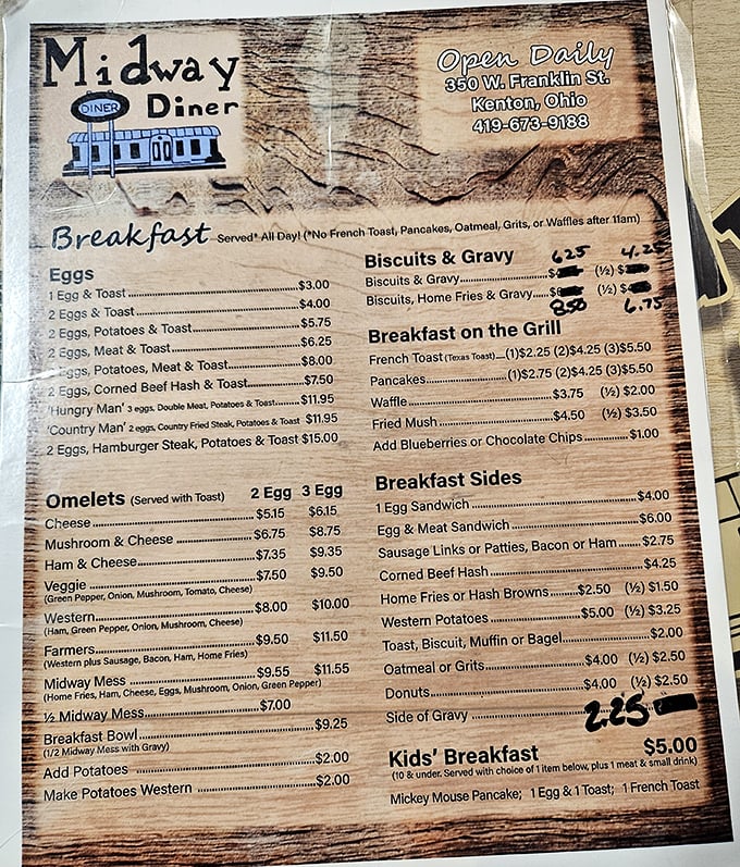 A menu that doesn't need a translator or a second mortgage. The Midway Mess might be the most organized chaos you'll ever willingly put in your mouth.