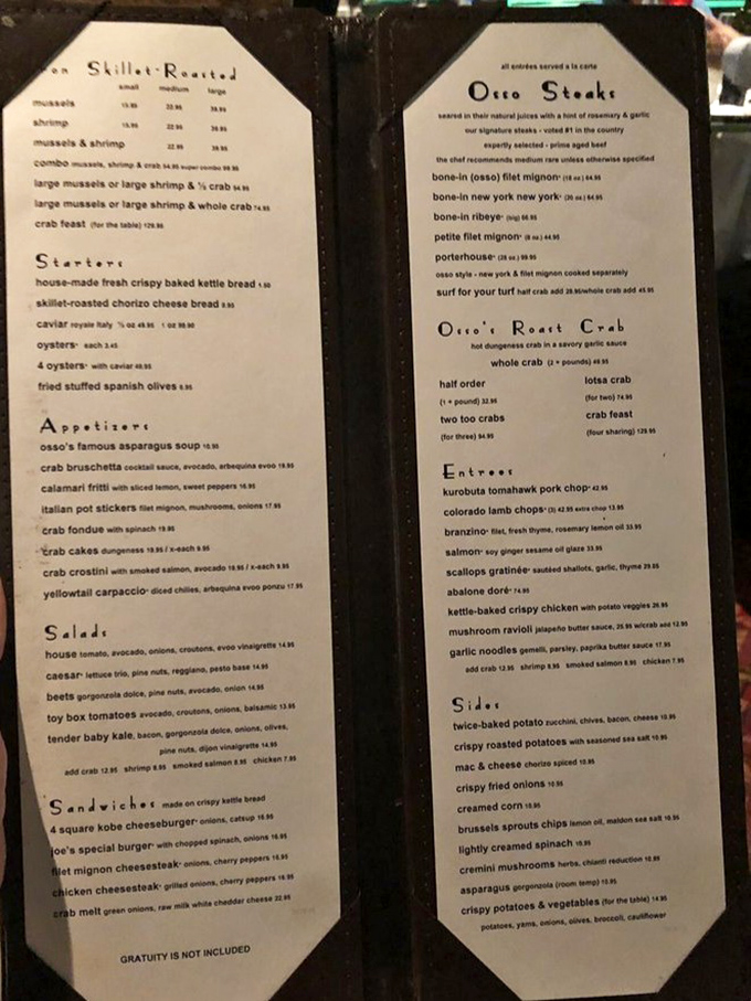 The menu reads like a love letter to carnivores, with bone-in specialties taking center stage. Decision paralysis has never been so delicious.