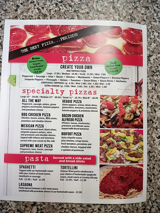 The menu reads like a love letter to pizza possibilities, from classic combinations to creative concoctions that make decision-making deliciously difficult.