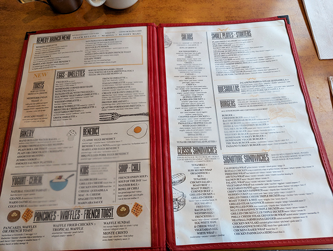 A menu so extensive it could double as light reading material. The real challenge isn't finding something you want—it's narrowing it down to just one order.