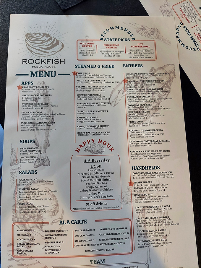 The menu reads like a love poem to the sea, with everything from raw bar treasures to hearty seafood entrees.