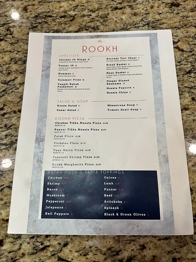 The menu reads like a delicious love letter between two culinary traditions. Italian and Indian flavors dance together in unexpected but perfectly harmonious combinations.