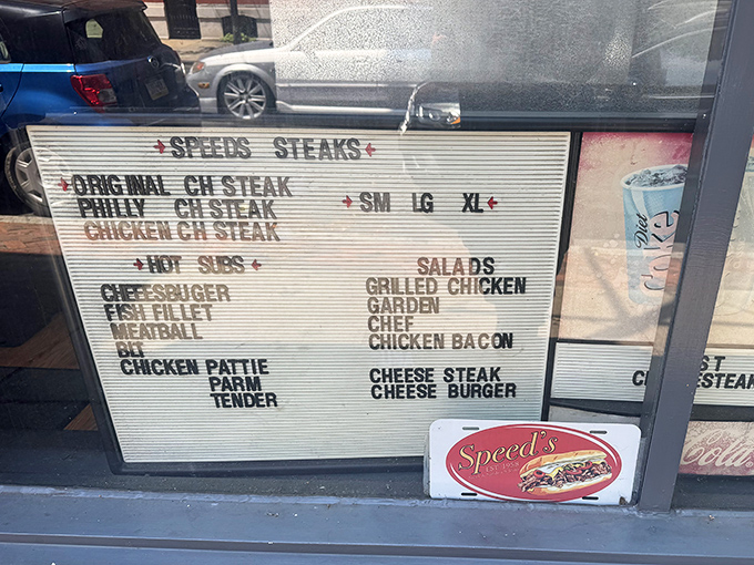 The straightforward menu board at Speed's reads like a love letter to sandwich simplicity. Sometimes the best restaurants keep it refreshingly uncomplicated.
