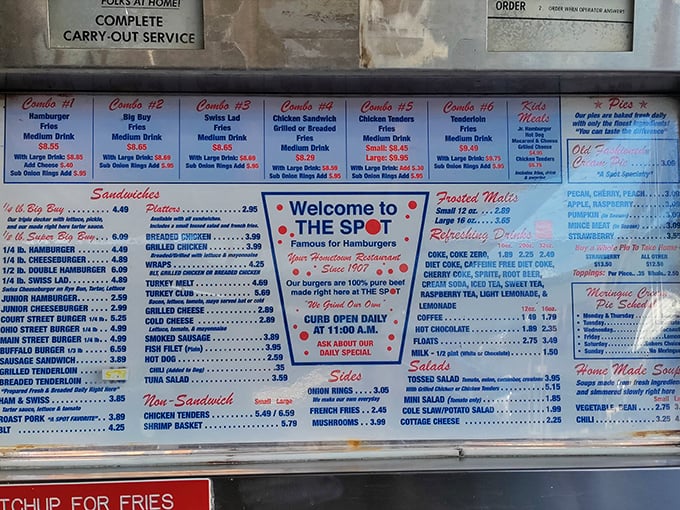 A menu board that reads like a love letter to American classics&mdash;no fancy descriptions needed when the food speaks for itself.