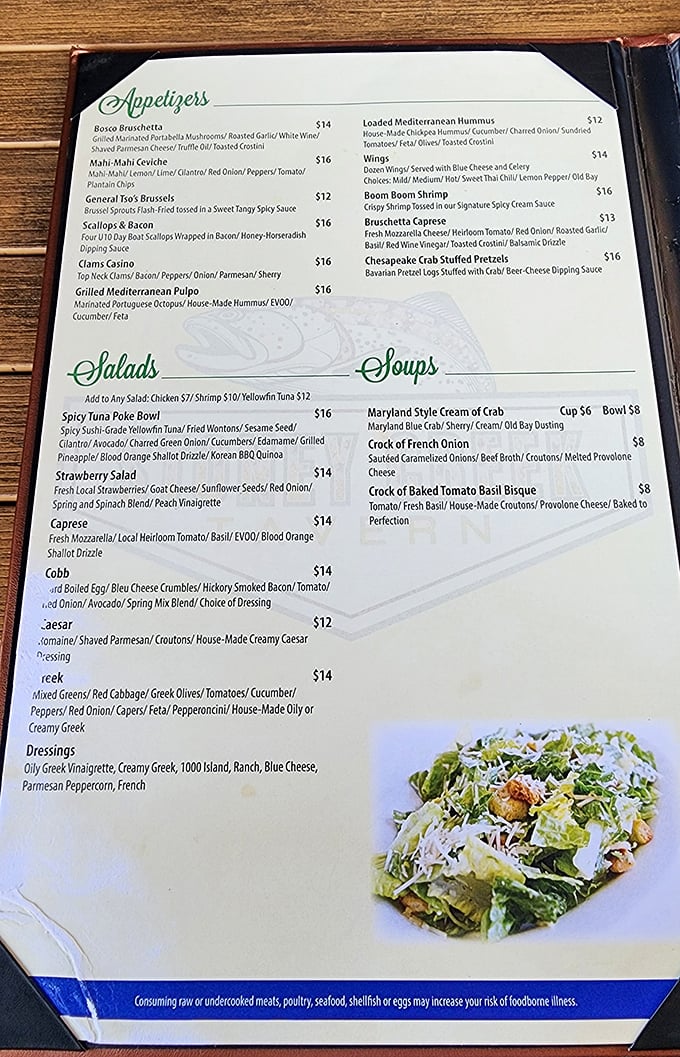 A menu that reads like a love letter to seafood, with land options for those still on speaking terms with vegetables.