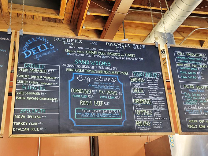That menu board is like the Dead Sea Scrolls of sandwich perfection. Each chalky promise represents decades of deli wisdom distilled into edible art.