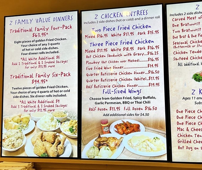 The menu board that's launched a thousand road trips. Those family-style chicken dinners aren't just meals&mdash;they're edible Michigan traditions passed down through generations.