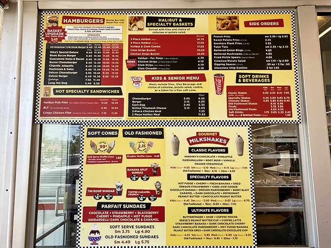 The menu board at Mike's is like a roadmap to happiness&mdash;burgers, shakes, and sundaes waiting to fulfill your childhood dreams.