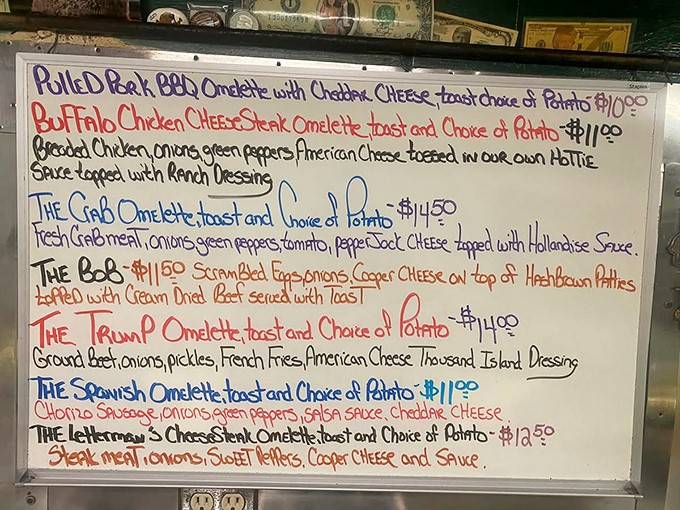 The handwritten menu board&mdash;a dying art form. No fancy fonts or digital displays, just real specialties written by real people who really know how to cook.