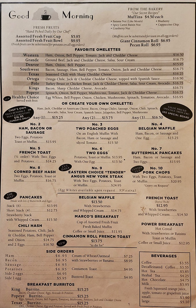 A menu that doesn't need a translator or a second mortgage. These breakfast classics have stood the test of time for good reason.