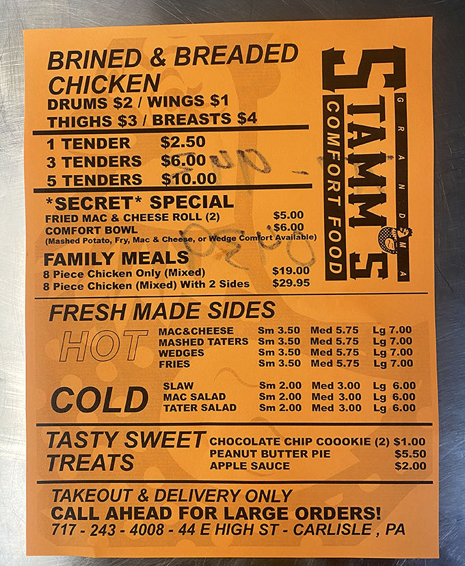 The menu that launched a thousand cravings &ndash; simple, straightforward, and focused on what they do best.