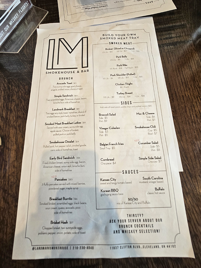 A menu that reads like barbecue poetry—each option more tempting than the last, making decision paralysis the only real downside to dining here.