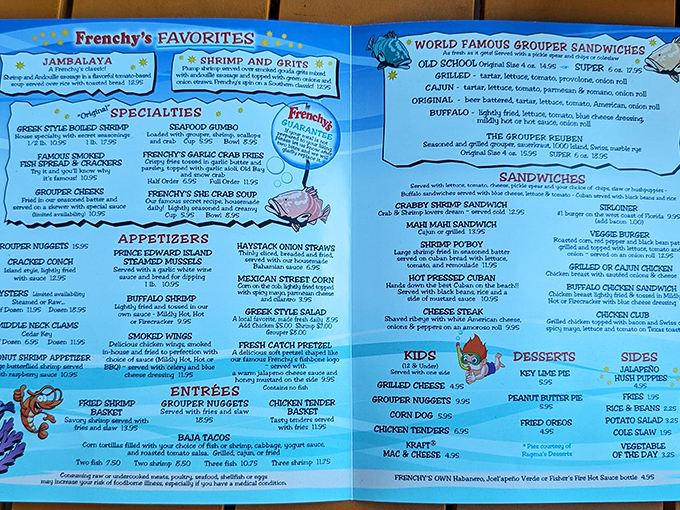 The menu board reads like a love letter to Gulf seafood, with options that'll make your cardiologist nervous.