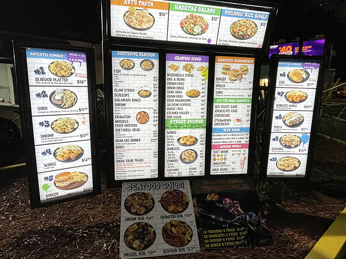 Those menu boards tell stories of oceanic abundance that'll make your decision-making skills completely disappear.