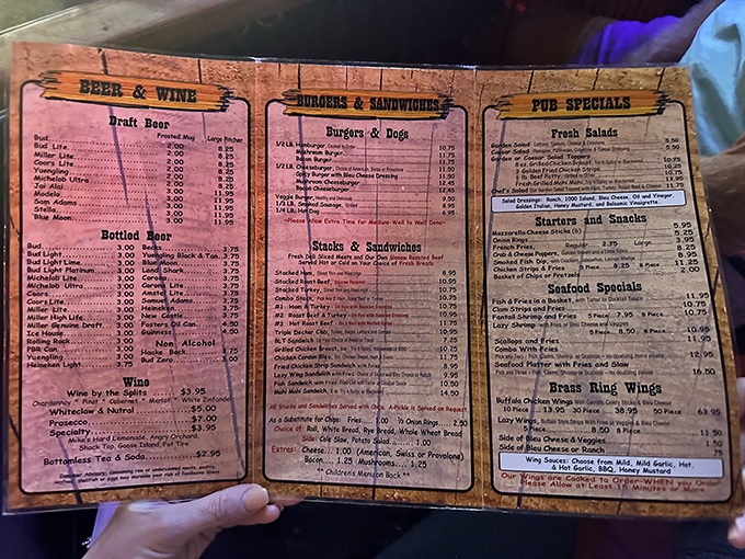 This well-worn menu tells a story of pub food perfection. Like reading a good mystery novel, you already know the ending will be delicious. 