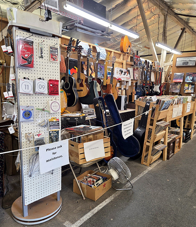 The musician's corner &ndash; where future garage bands are born and spouses develop mysterious hearing problems on Friday afternoons.